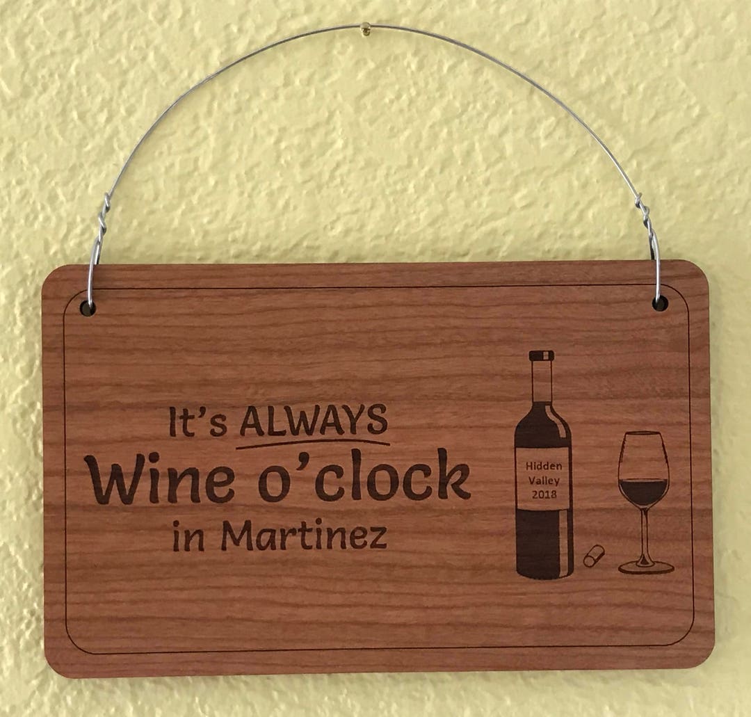 Personalized Wood Sign for Wine Lovers Laser Engraved Hanging Sign ...