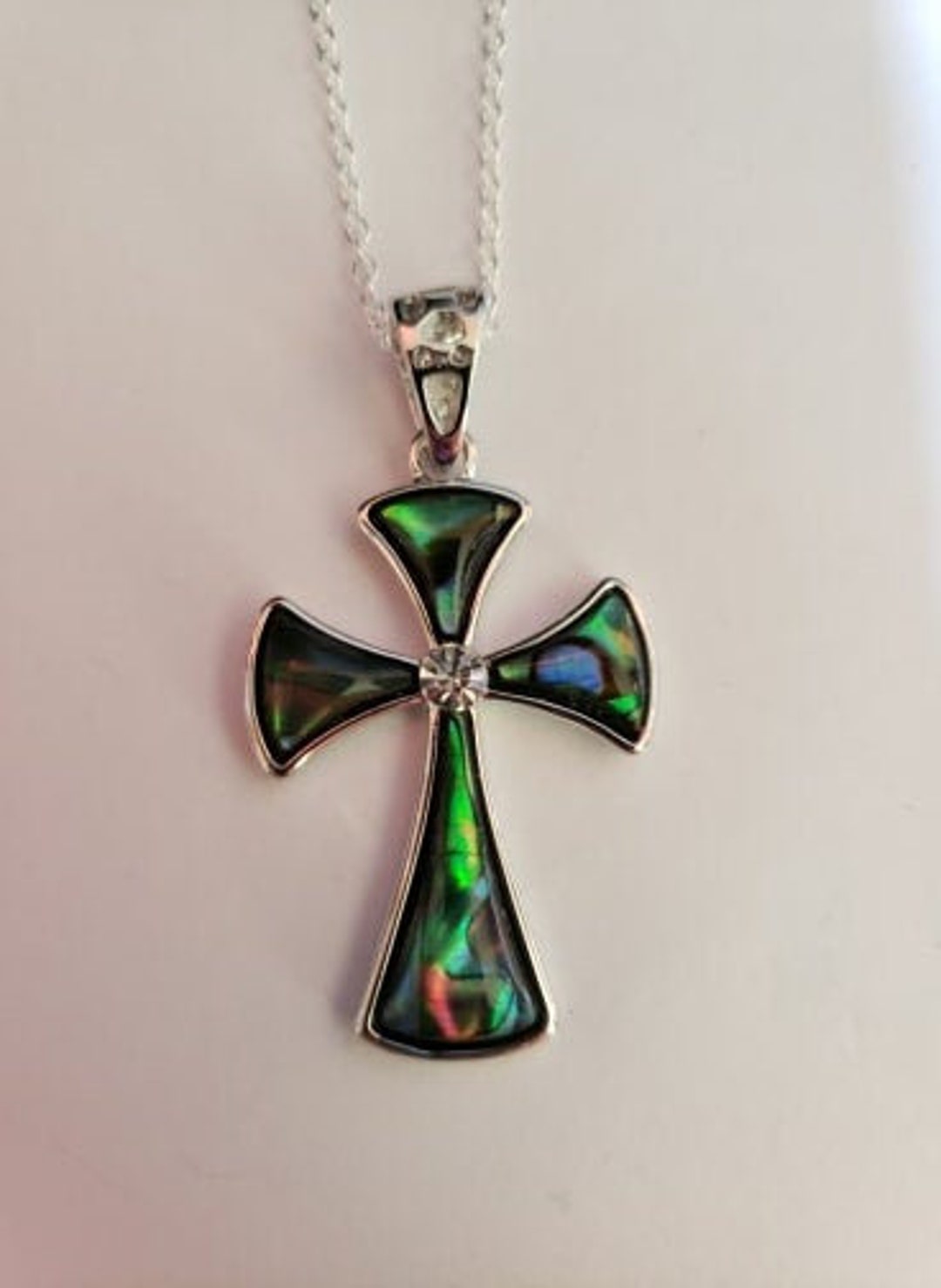 Abalone Shell Cross Necklace Pendant Religion Gift FREE US SHIPPING - Etsy