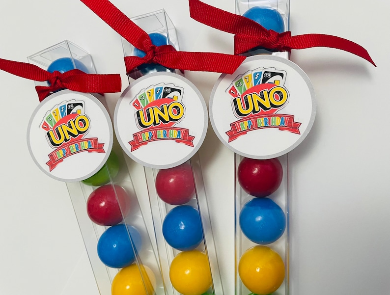 UNO Birthday- Party Favor Gumball Candy, SET OF 6 - Etsy