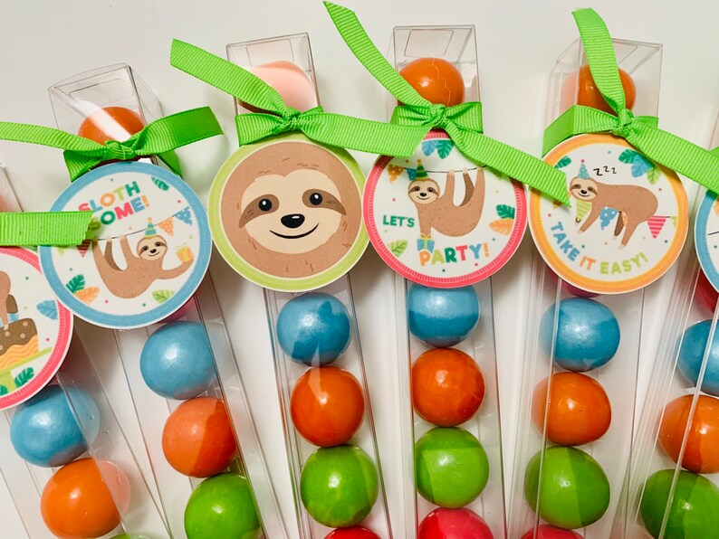 Sloth Birthday Party Party Favor Gumball Candy Set of 12 | Etsy