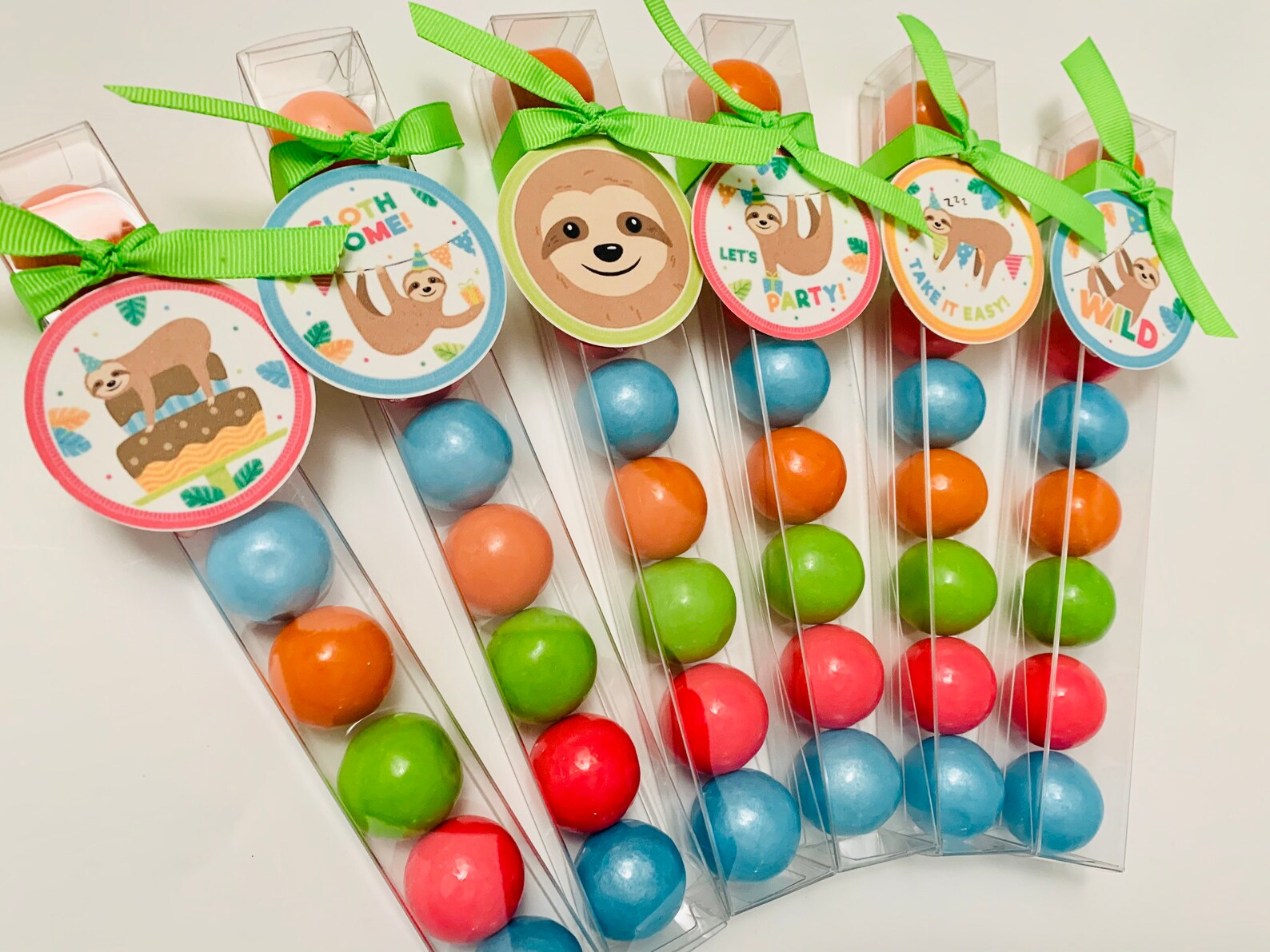 Sloth, Birthday Party, Party Favor Gumball Candy, Set of 12 - Etsy