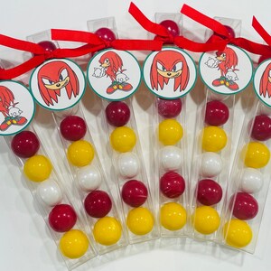 Knuckles the Hedgehog Birthday- Party Favor Gumball Candy, SET OF 6 - Etsy