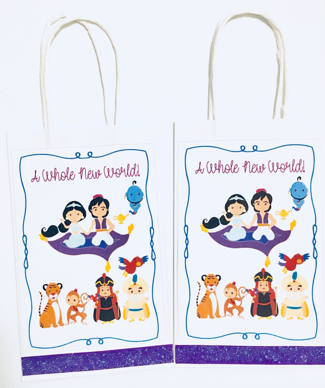 Princess Jasmine and Aladdin Birthday Party Wedding Favor Bags, Set of ...