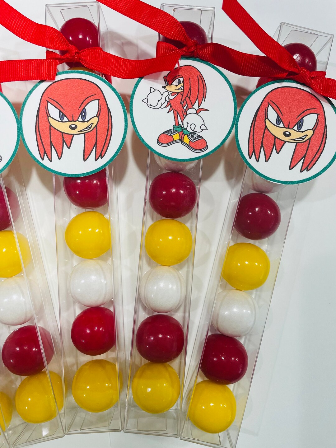 Knuckles the Hedgehog Birthday- Party Favor Gumball Candy, SET OF 6 - Etsy
