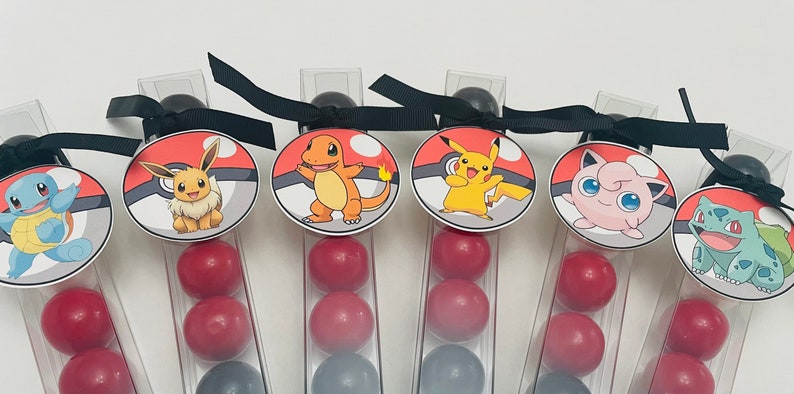 Pokemon Characters Birthday Party Favor Gumball Candy SET - Etsy
