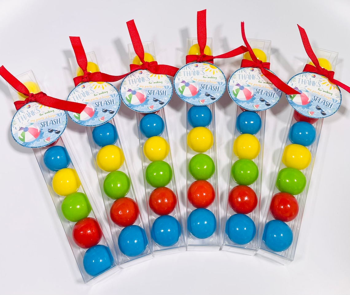 Boys Pool Party Birthday Party Favor Gumball Candy SET OF 6 - Etsy