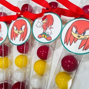 Knuckles the Hedgehog Birthday- Party Favor Gumball Candy, SET OF 6 - Etsy