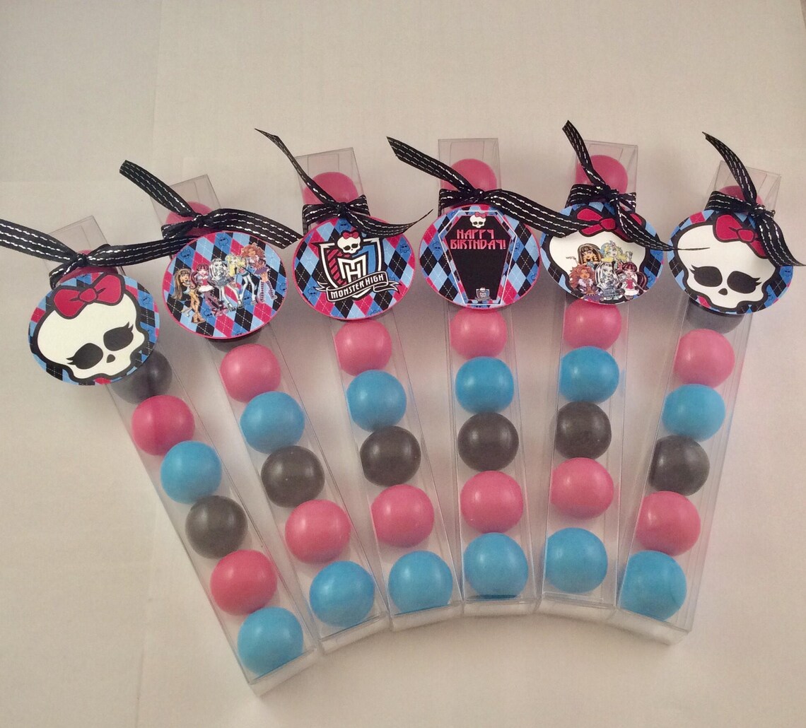 Monsters High Party Favor Birthday Gumball Tube Favors Set of | Etsy