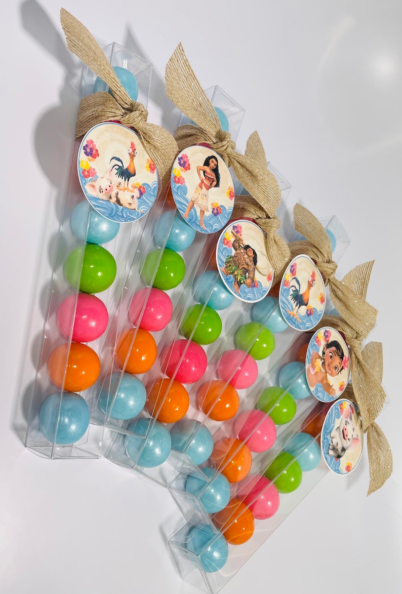Moana Birthday Party Favor Gumball Candy Set of 6 | Etsy