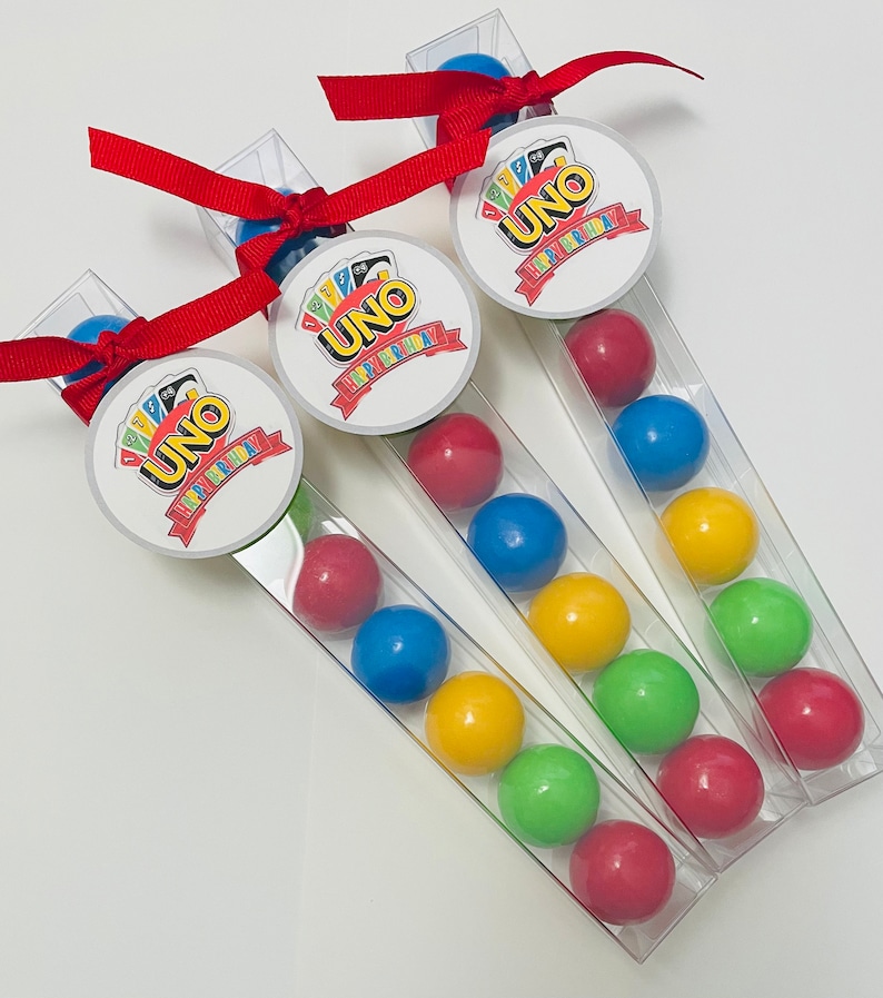 UNO Birthday- Party Favor Gumball Candy, SET OF 6 - Etsy