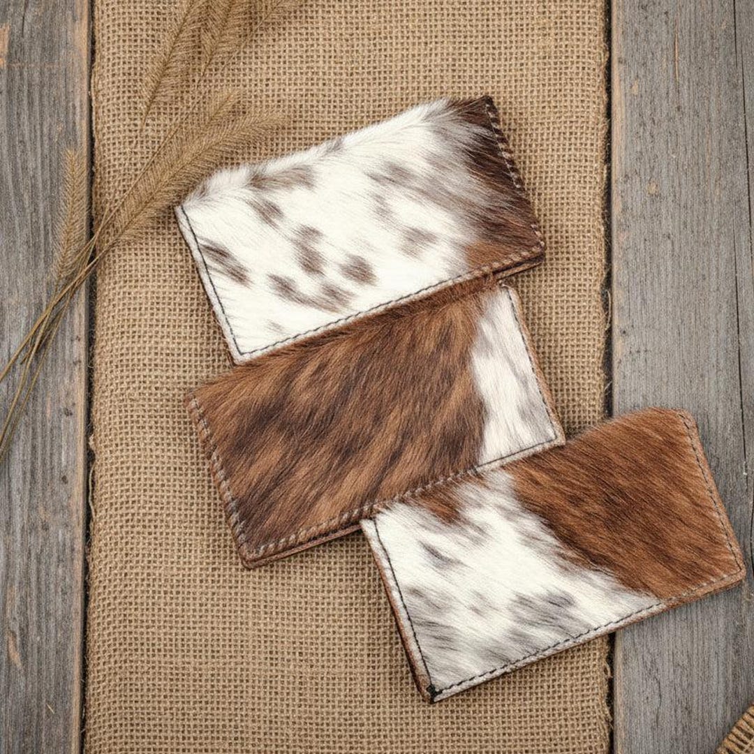Cowhide Leather Checkbook Cover: Handmade Western Hair on Checkbook ...