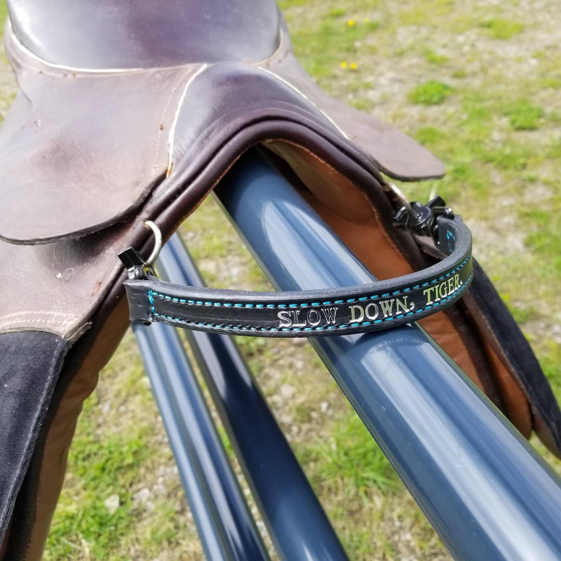 Custom Leather English Saddle Grab Strap Personalized Made to | Etsy