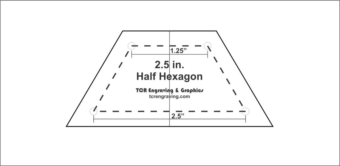 Half Hexagon With Guideline Holes 1/8 Clear Acrylic | Etsy