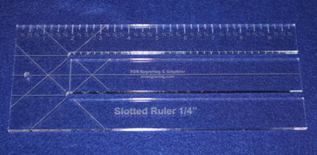 10" Slotted-ruler - Choose Your Slot Size - Acrylic ~1/4" Thick ...