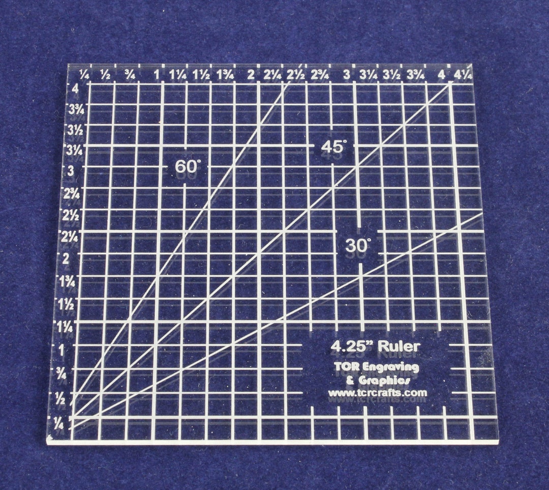 Square Ruler 1/8 Inch Thick Clear Acrylic 4.25 Inches - Etsy