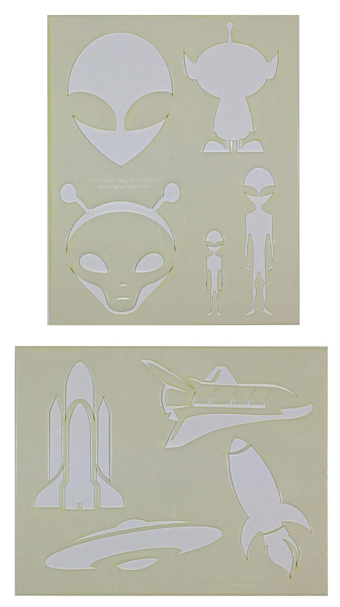 Aliens-spaceships 2 Pc Set 8 X 10 Stencil 14 - Etsy