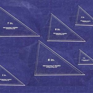 6 Piece Set Quilt Triangle Templates 1/8" 3", 4", 5", 6", 7", 8" - Etsy