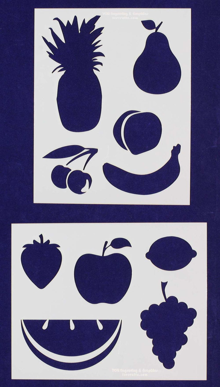 Fruit 2 Pc Set 8" X 10" - Stencil- 14 Mil Mylar - Etsy