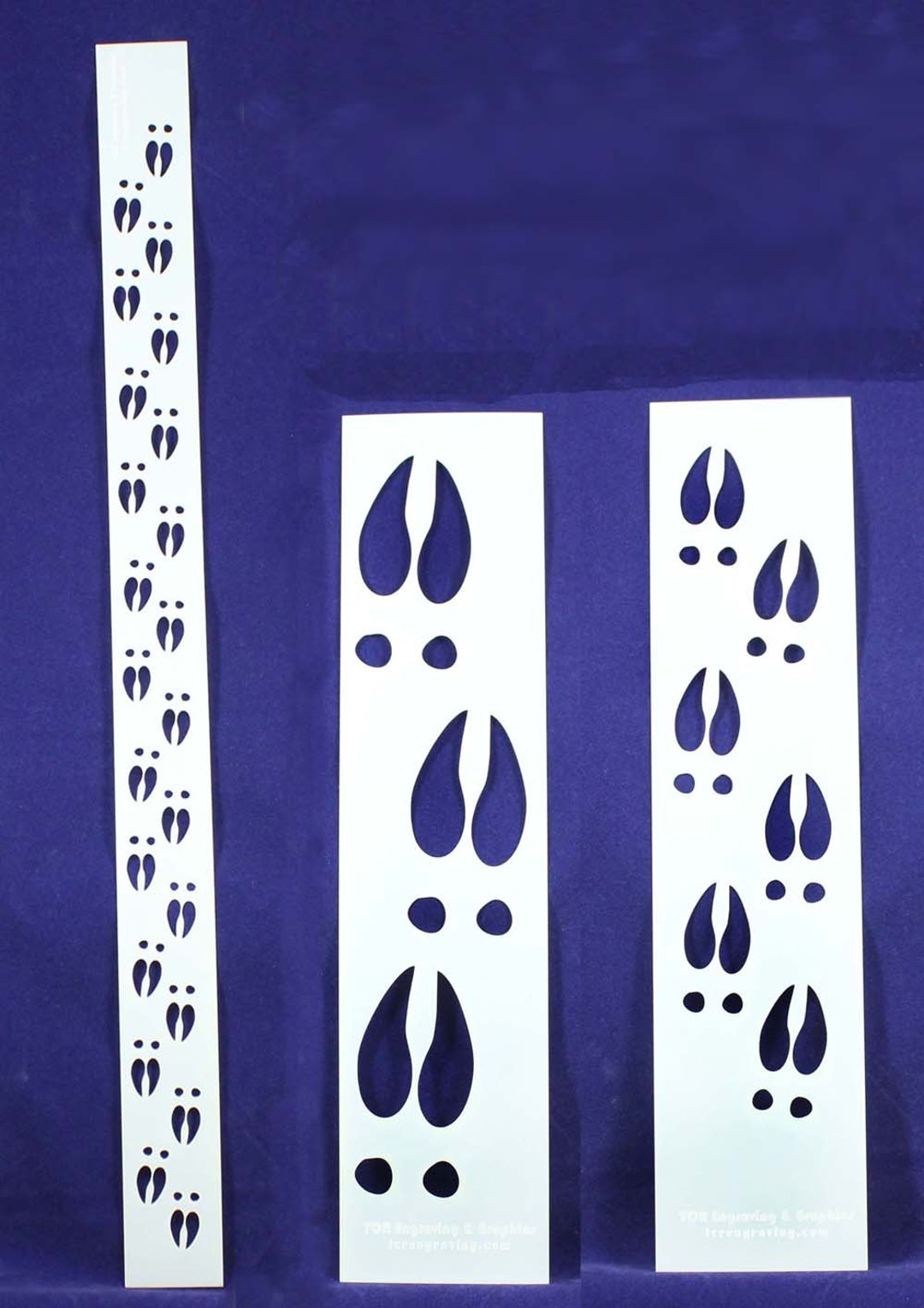 Deer Hoof Tracks- 3 Pc Set- Stencils -14 Mil Mylar Painting/crafts ...
