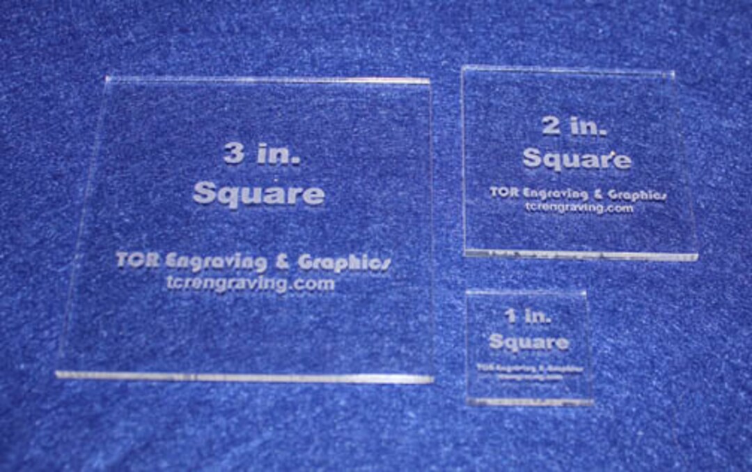 3 Piece Square Set 1", 2", 3" 1/8" Clear Acrylic - Quilting Templates ...