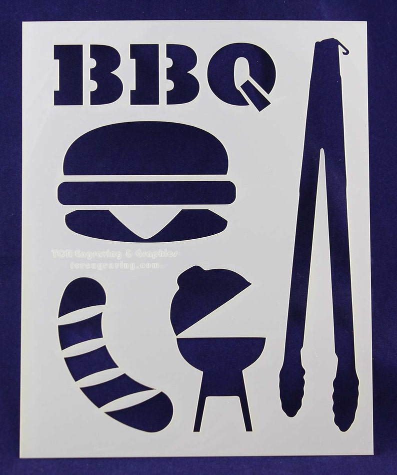 Bbq/grilling Stencils- 2 Pc Set- 8 X 10 -14 Mil Mylar Painting/crafts ...