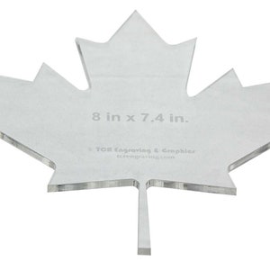 Maple Leaf Template 8 Inches H X 7.4 Inches W - Clear Acrylic - Etsy