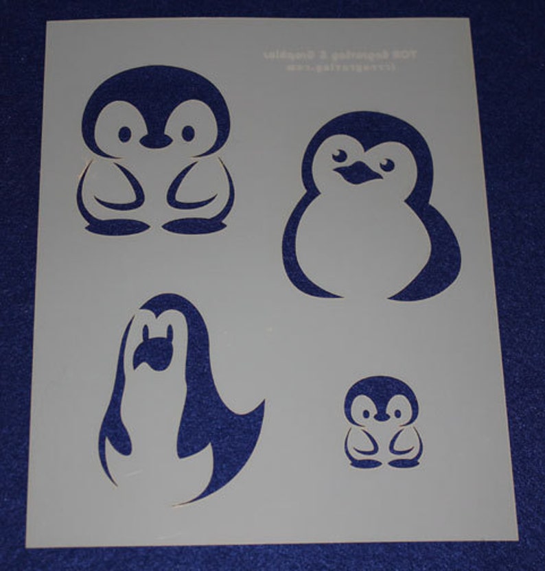 Cartoon Penguin Themed Stencils 3 Piece Set 8 x - Etsy.de