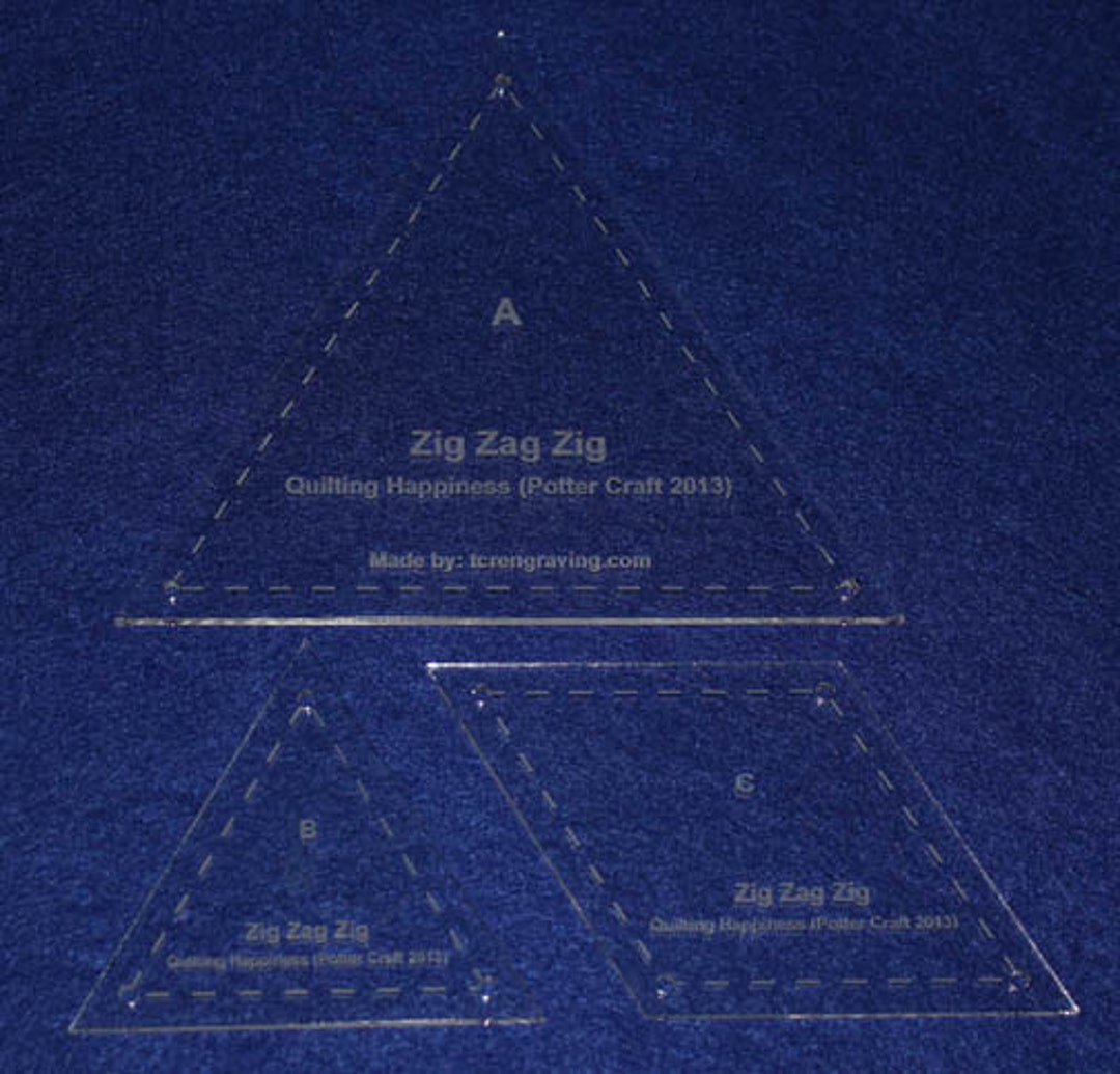 3 Piece Zig Zag Zig Template Set - 1/8" Clear Acrylic - Template for ...