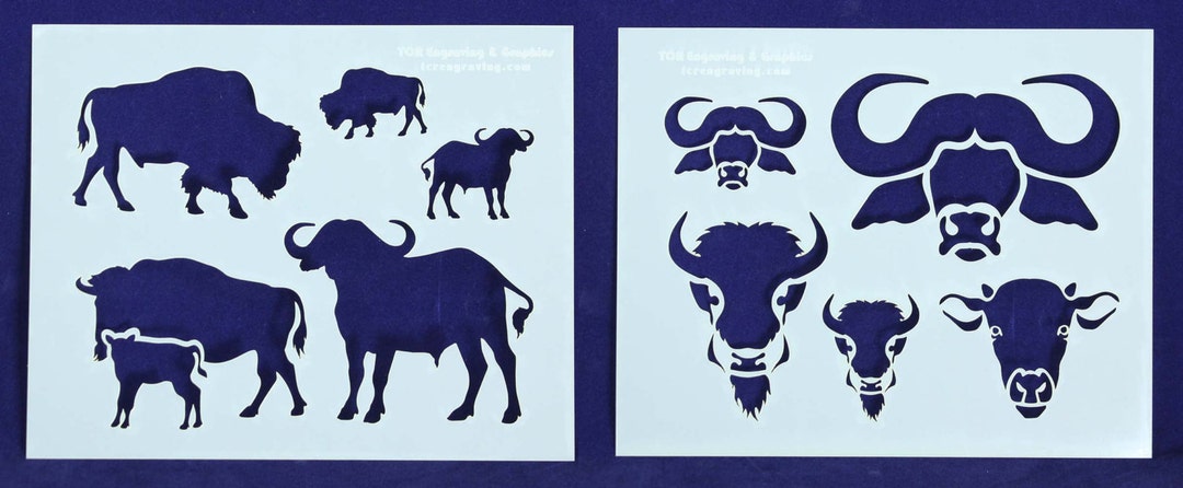 Buffalo/bison -2 Piece Set 8" X 10" - Stencils- 14 Mil Mylar - Etsy