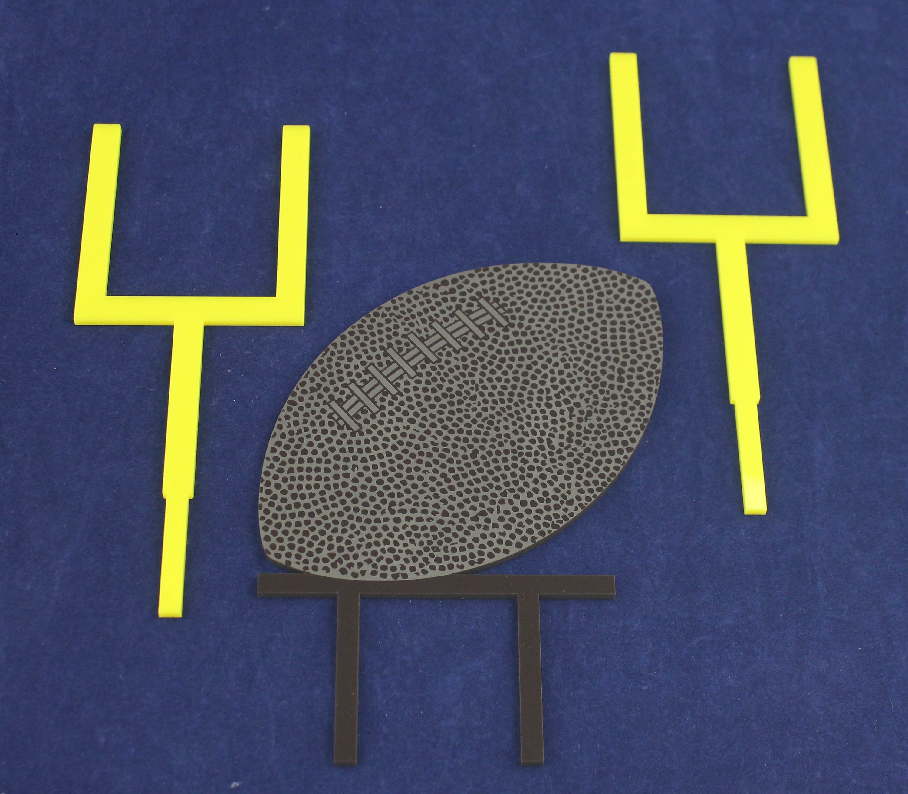 Football on Tee Cake Topper & Pack of 2 Goal Posts Cake Toppers - 1/8 ...