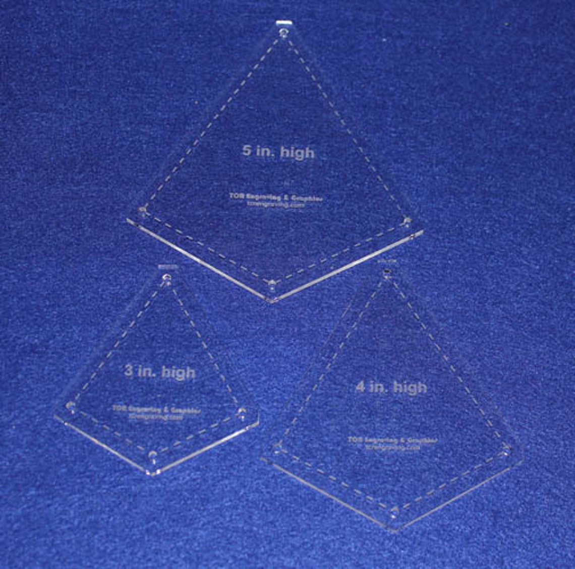 Quilting Template -3 Piece "kite" Shape Set - 1/8" Clear Acrylic - Etsy