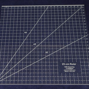 25 CM Square Ruler. Acrylic 1/8 Inch Thick. Quilting/sewing/embroidery ...