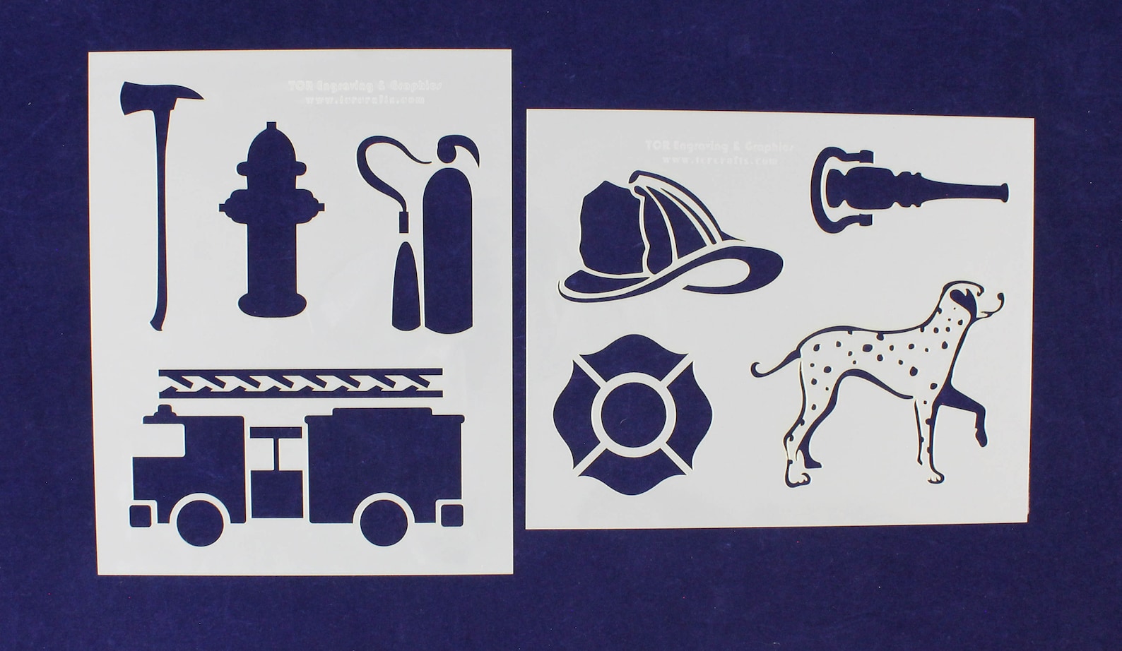 2 Piece Fire Department Set 8 X 10 Stencil 14 | Etsy