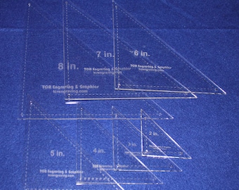 6 Piece Set Quilt Triangle Templates 1/8 3 | Etsy