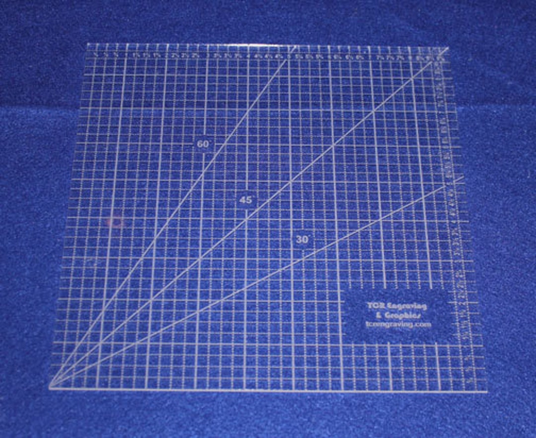 9 Inch Square Ruler. Acrylic 1/8 Inch Thick. Quilting/sewing/embroidery ...