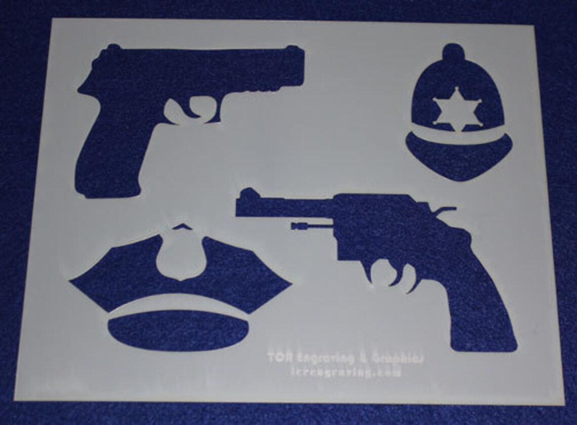 2 Piece Police Department Set 8" X 10" - Stencil- 14 Mil Mylar - Etsy