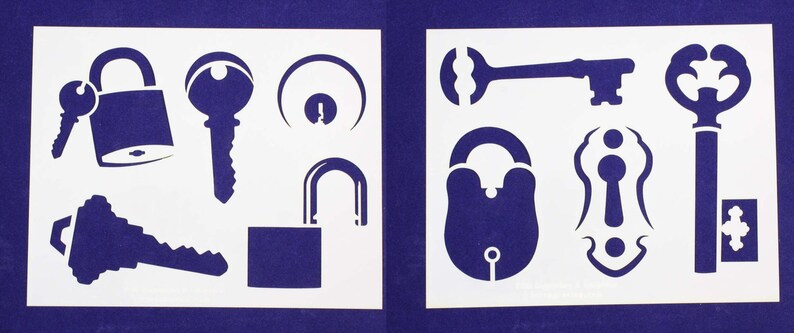 Lock-keys Stencils 2 Pc Set 8 X 10 14 Mil Mylar - Etsy