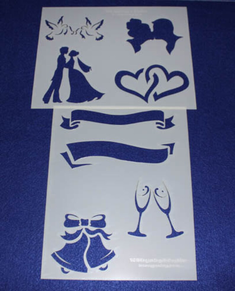 2 Piece Set 8" X 10" -wedding Stencil- 14 Mil Mylar - Etsy