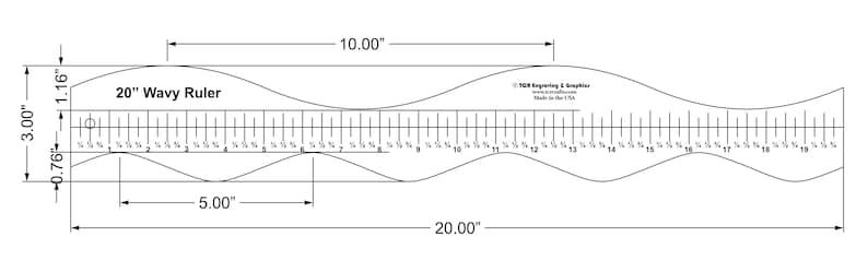 Quilting Template - 20 Inch Wavy Ruler- Clear Acrylic - 3 Thicknesses ...
