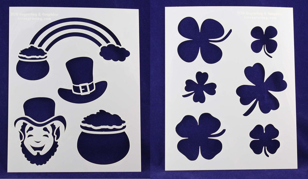 St. Patrick's Day Stencils- 2 Pc Set- 8 X 10 -14 Mil Mylar Painting ...