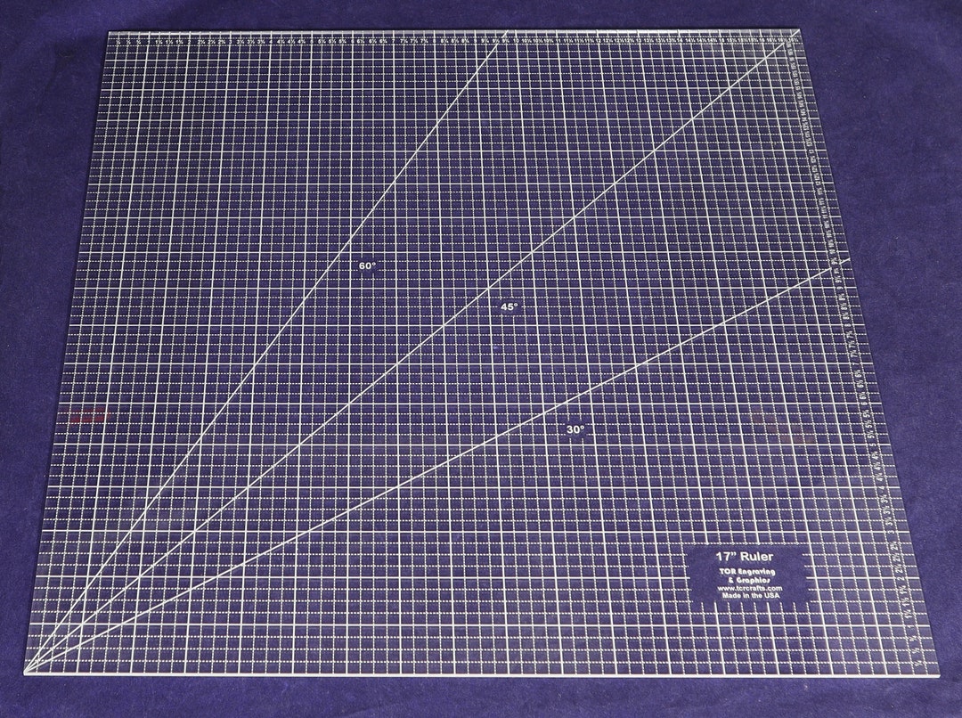 17 Inch Square Ruler. Acrylic 1/8 Inch Thick. Quilting/sewing ...