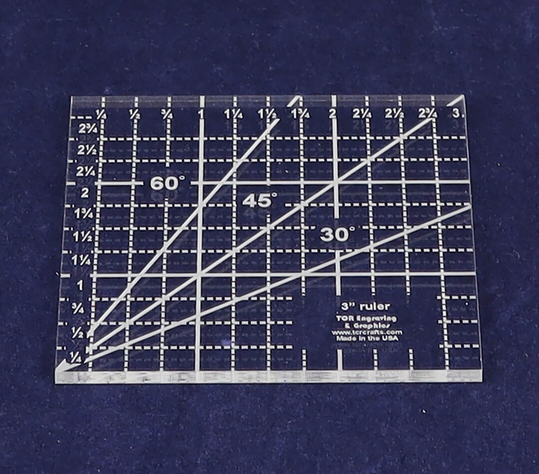 3 Inch Square Ruler 1/8 Inch Thick - Etsy