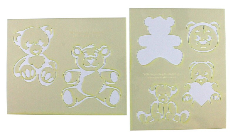 2 Piece Teddy Bear Set 8 x 10 Stencil 14 Mil | Etsy