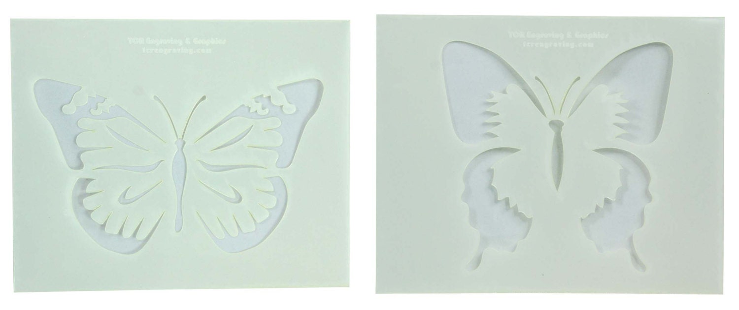 2 Piece Large Butterfly Set 8 X 10 Stencil 14 | Etsy