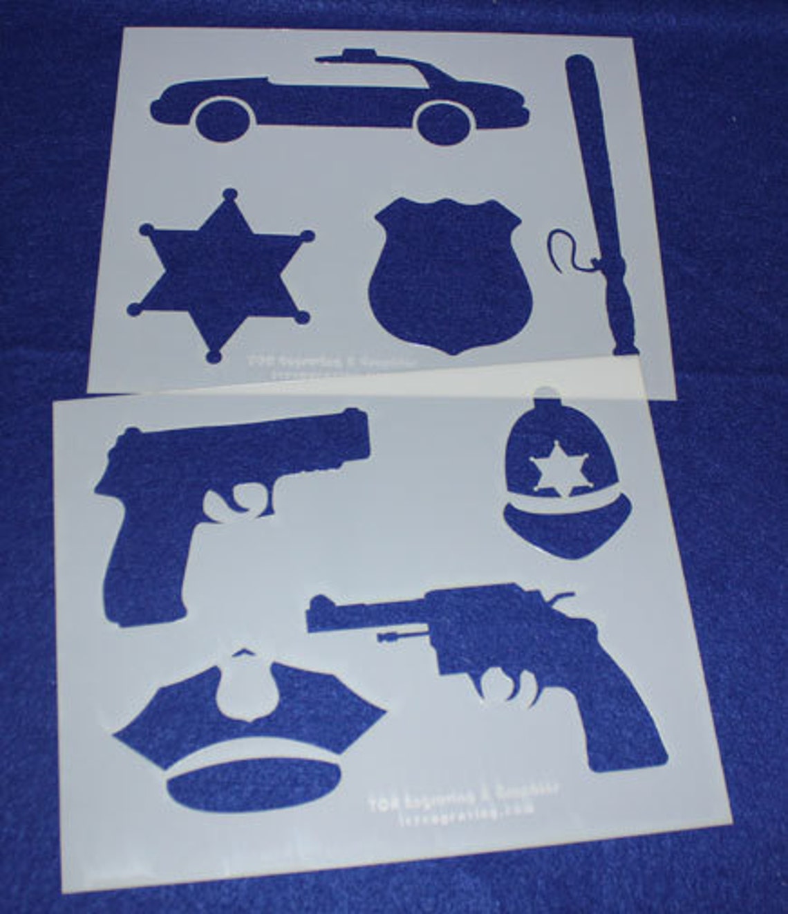 2 Piece Police Department Set 8 X 10 Stencil 14 | Etsy