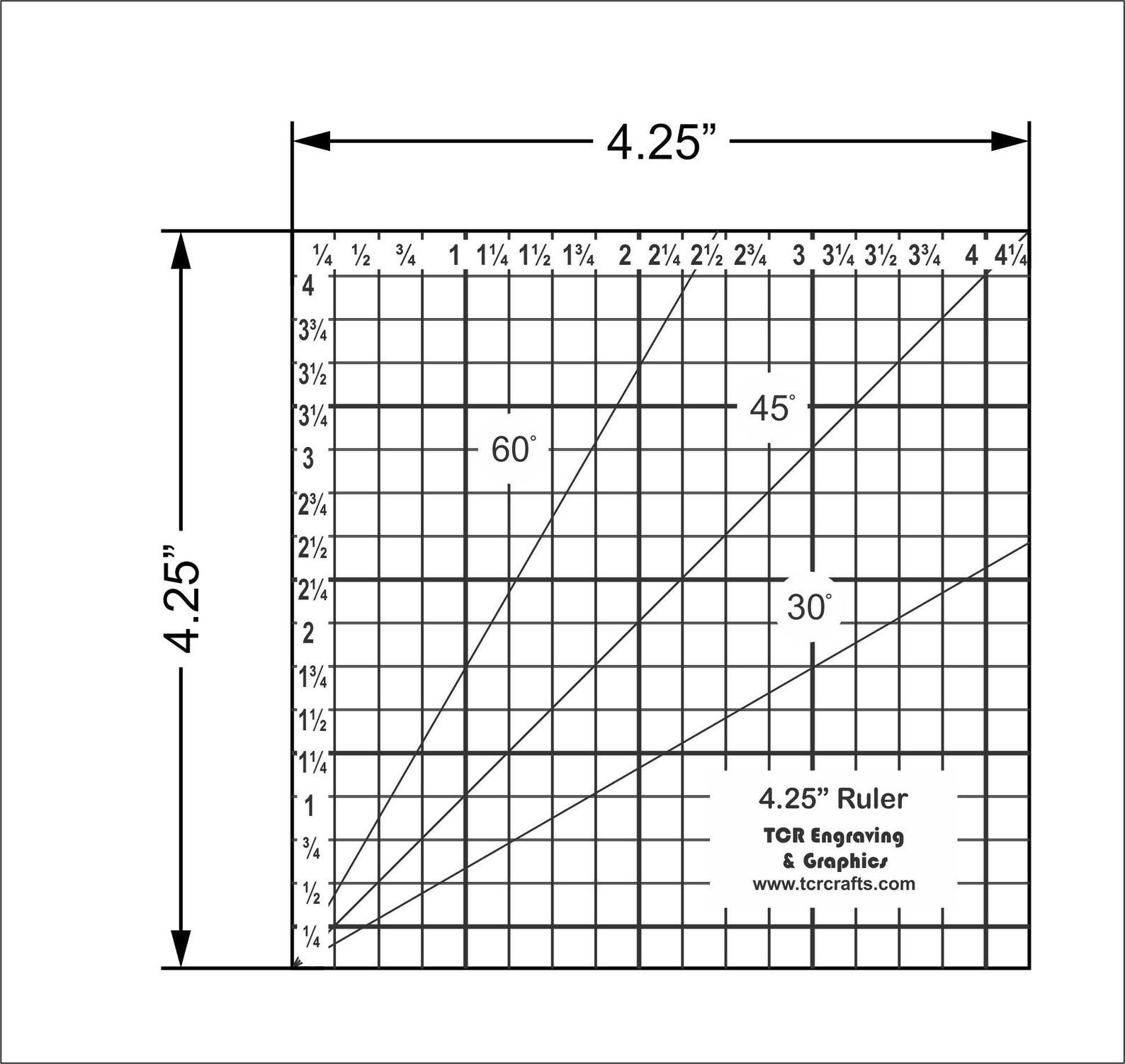 Square Ruler 1/8 Inch Thick Clear Acrylic 4.25 Inches - Etsy