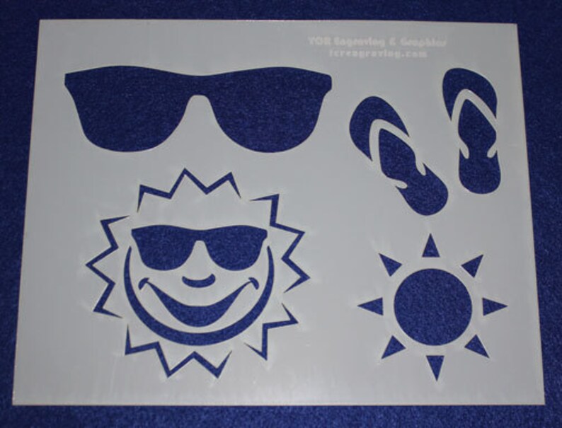 2 Piece Summer Set 8 X 10 Stencil 14 Mil Mylar - Etsy