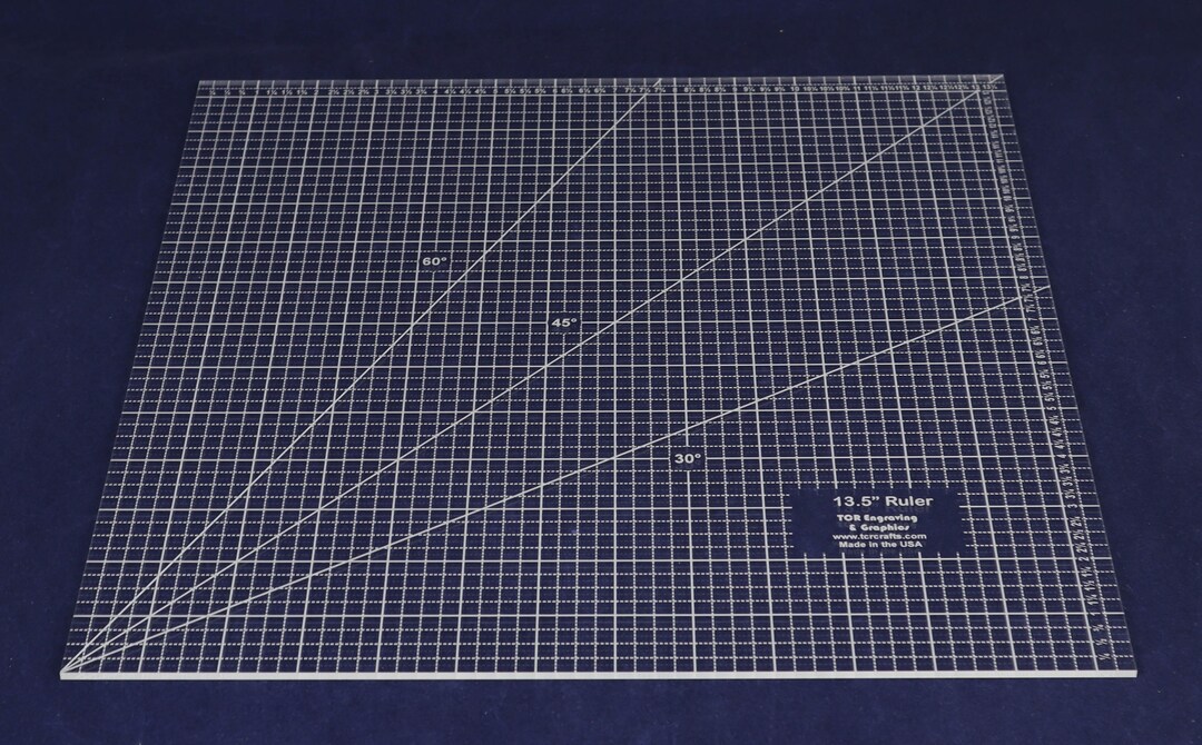 13.5 Inch Square Ruler. Acrylic 1/8 Inch Thick. Quilting/sewing ...