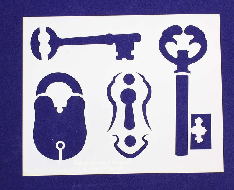 Lock-keys Stencils- 2 Pc Set- 8 X 10 -14 Mil Mylar Painting/crafts - Etsy