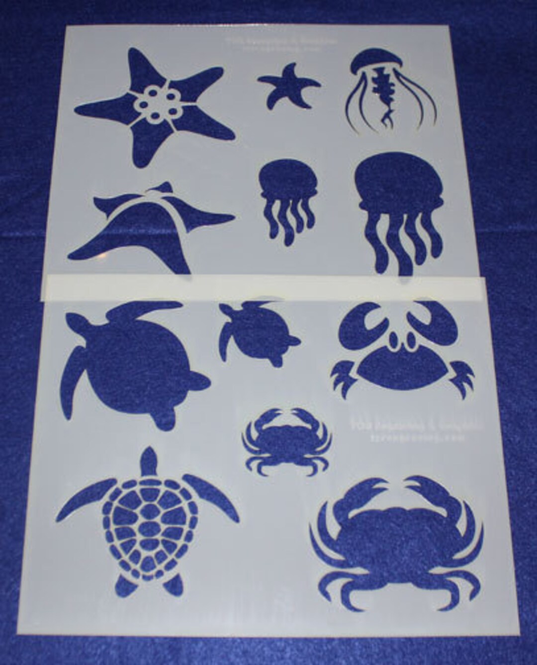 Sea Life Stencil Set 8" X 10" - Stencil- 14 Mil Mylar - 2 Pieces - Etsy